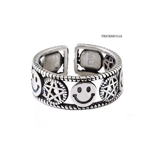 TRICKSKULLS | Accessories | Adjustable Open Happy Face Punk Metal Smile ...